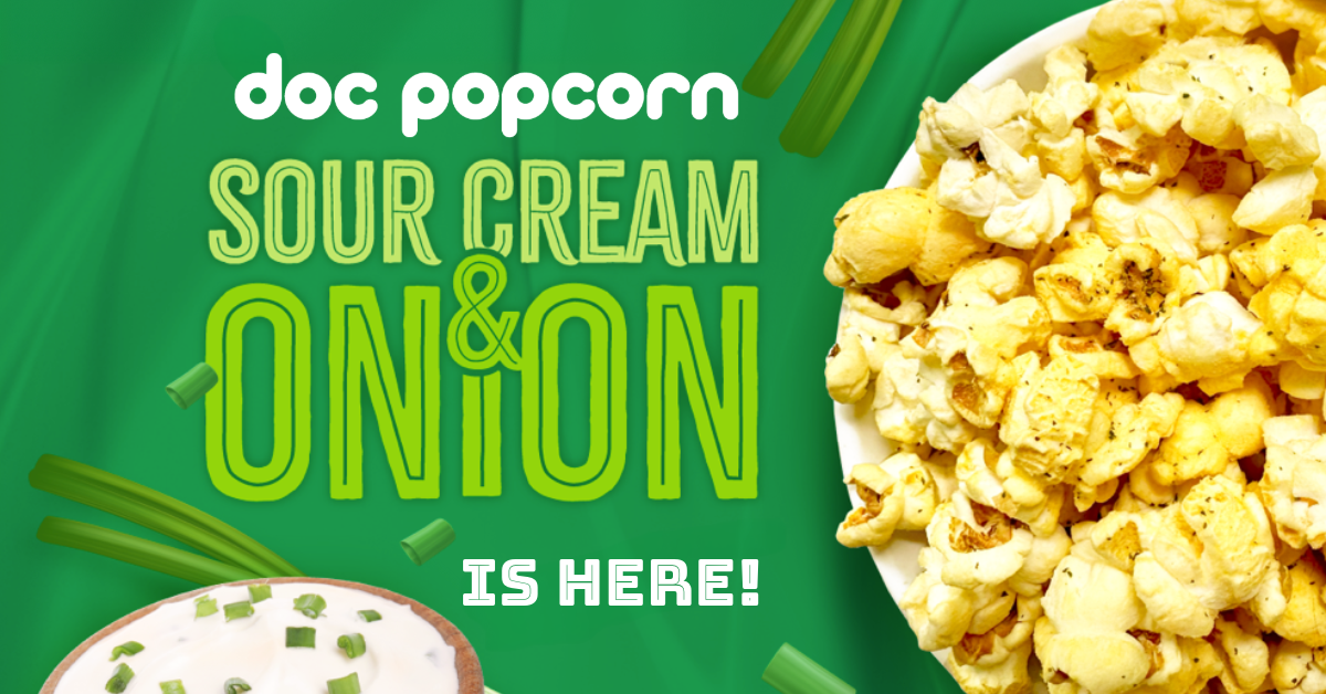 Doc Popcorn Sour Cream and Onion is Here - Total Snacks